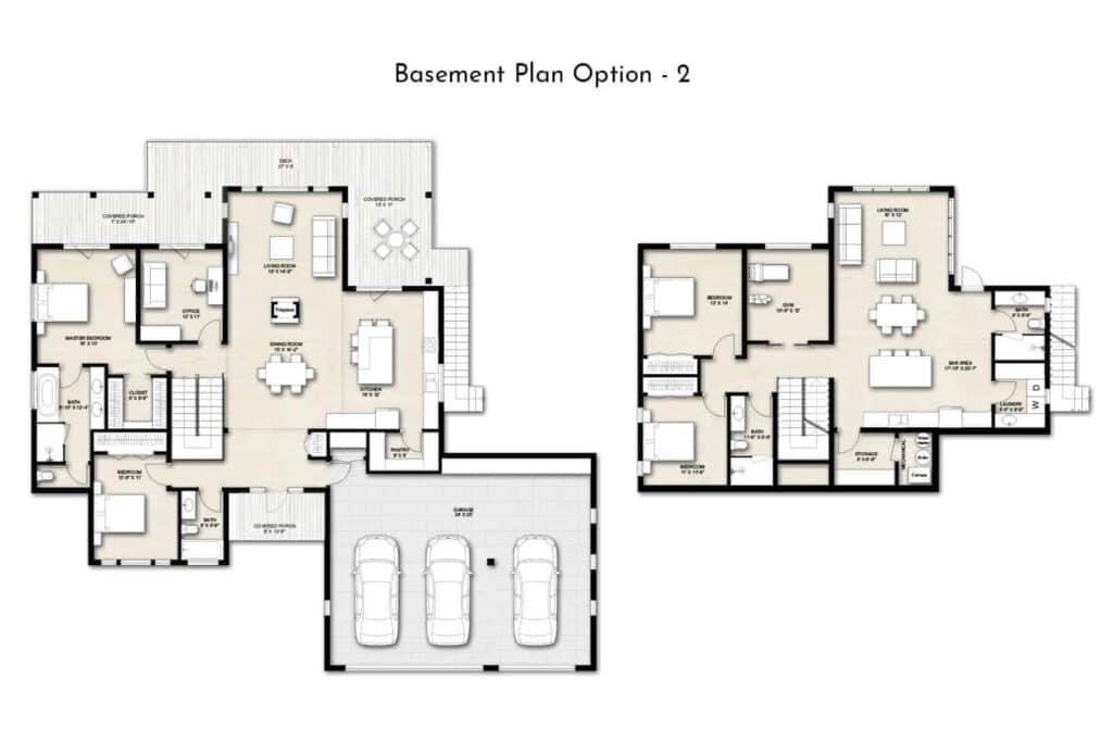 3-Bedroom Contemporary House With Stylish Basement (Floor Plan)